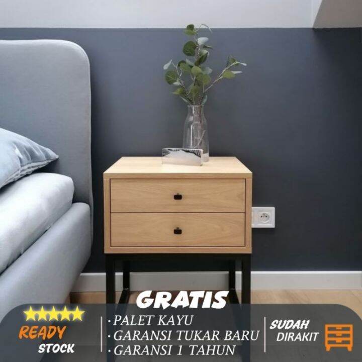 Meja Nakas Minimalis 2 Laci (NL 27) Meja Kamar Tidur Meja Kosmetik ...