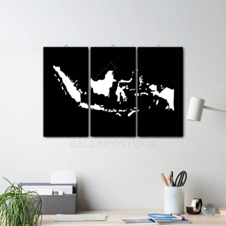 GALERI POSTER - 1SET Hiasan Dinding Peta Indonesia Dekorasi Rumah ...