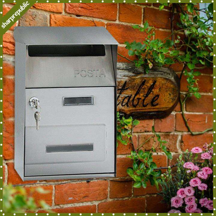 sharprepublic European Wall Mount Mailbox Keys Locking Mail Box Post ...