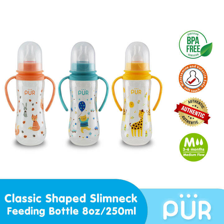 Pur Shaped Bottle with Handle 8 oz/250 ml. (Anti-Colic Bottles) | Lazada PH