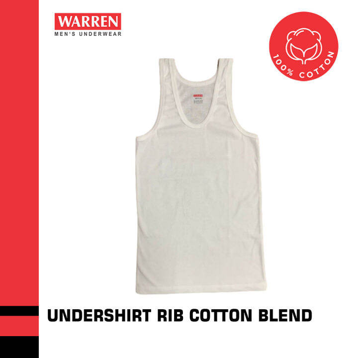 Warren Underwear 1pc Rib Cotton Blend Sando (White) 1-1606W | Lazada PH