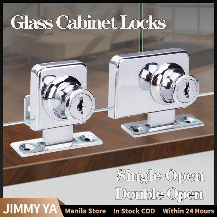 407 409 Single Double Door Glass Lock Showcase Cabinet Push Sliding ...