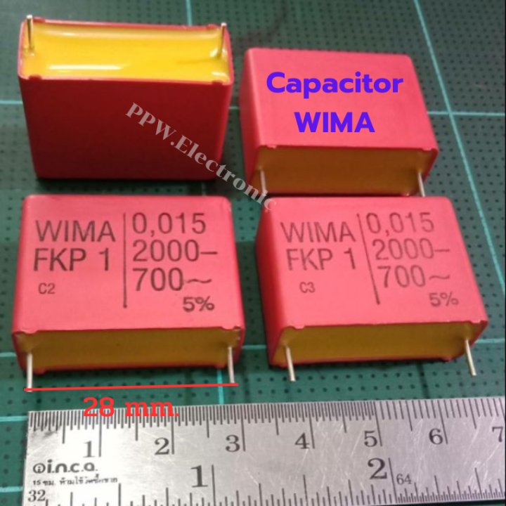 Capacitor 0.015UF 2000V(153=15NF) WIMA FKP แท้-ใหม่ ขาห่าง 28 mm ...