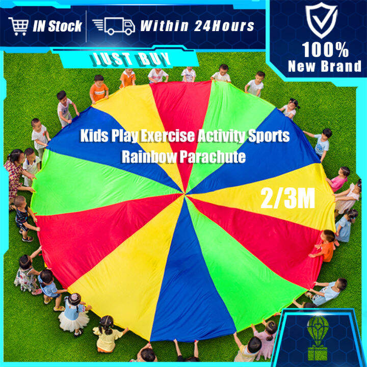 2M/3M Diameter Rainbow Parachute Toys Kids Outdoor Teamwork Game Prop ...