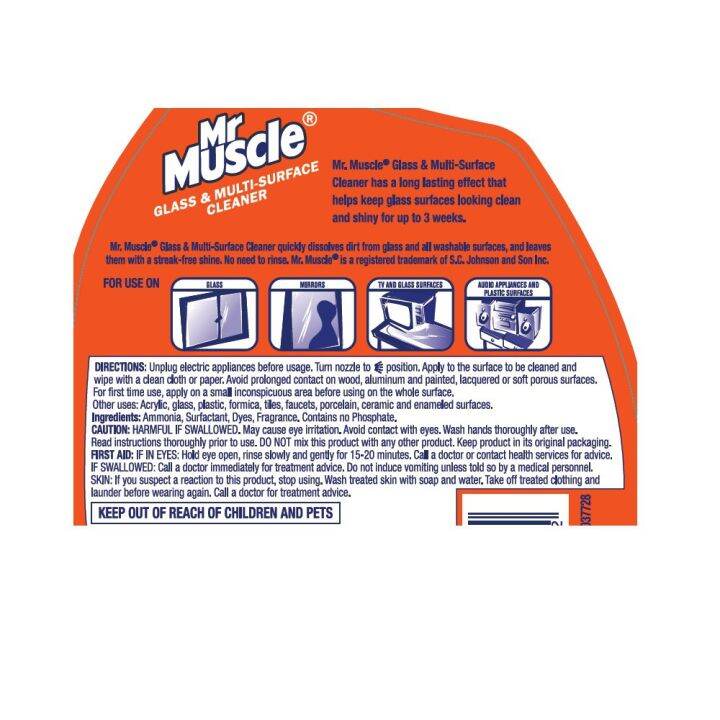 Mr. Muscle Glass and MultiSurface Cleaner 500ml Lavender durable ...