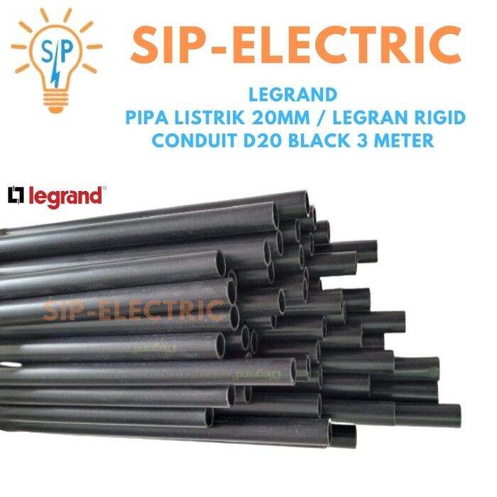 LEGRAND PIPA LISTRIK 20MM / LEGRAN RIGID CONDUIT D20 BLACK 3 METER ...