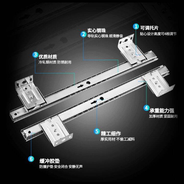 Thickened computer desk keyboard bracket slide rail accessories drawer ...