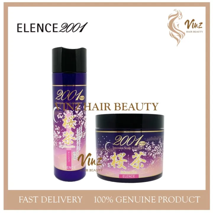 ELENCE 2001 PLUS Sakura Cha Scalp Shampoo 320ml + Scalp Hair Pack 240g | Lazada