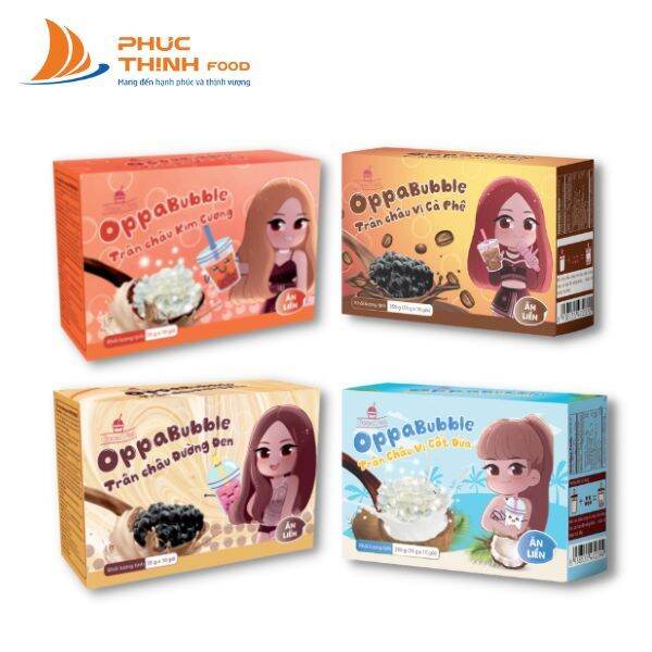 Trân Châu Oppa Bubble Ăn Liền Hộp 350g Topping Giòn Dai Nguyên Liệu Trà ...