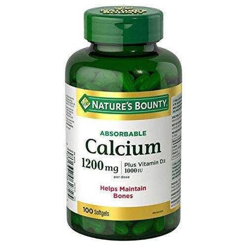 Nature's Bounty Absorbable Calcium 1200mg 100 Softgels Unflavored 100 ...