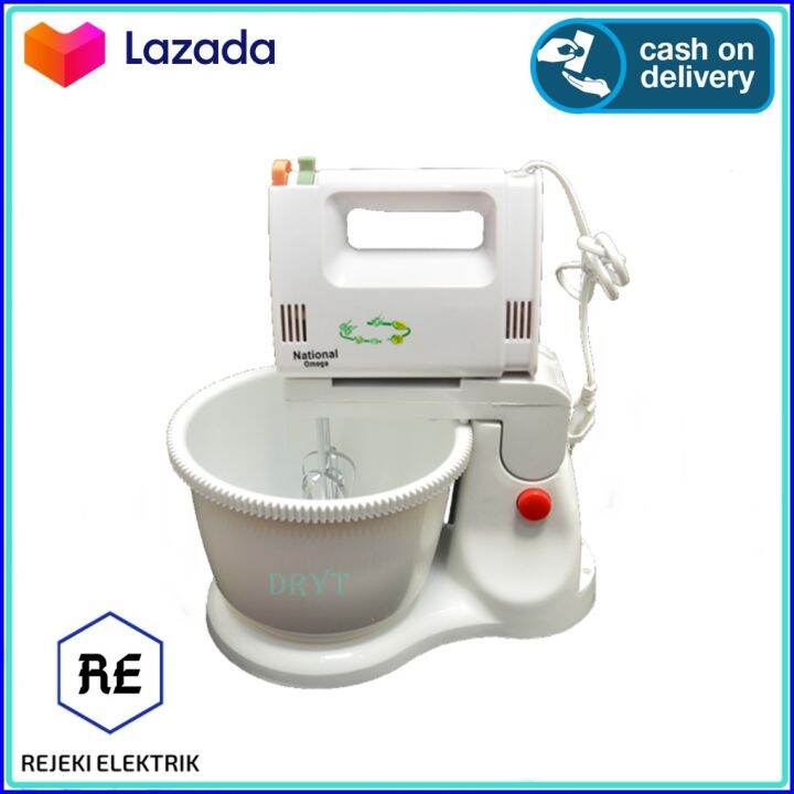 Mixer With Stand And Bowl Omega NO-1506 Stand Mixer Com Mixer berdiri - Putih | Lazada Indonesia