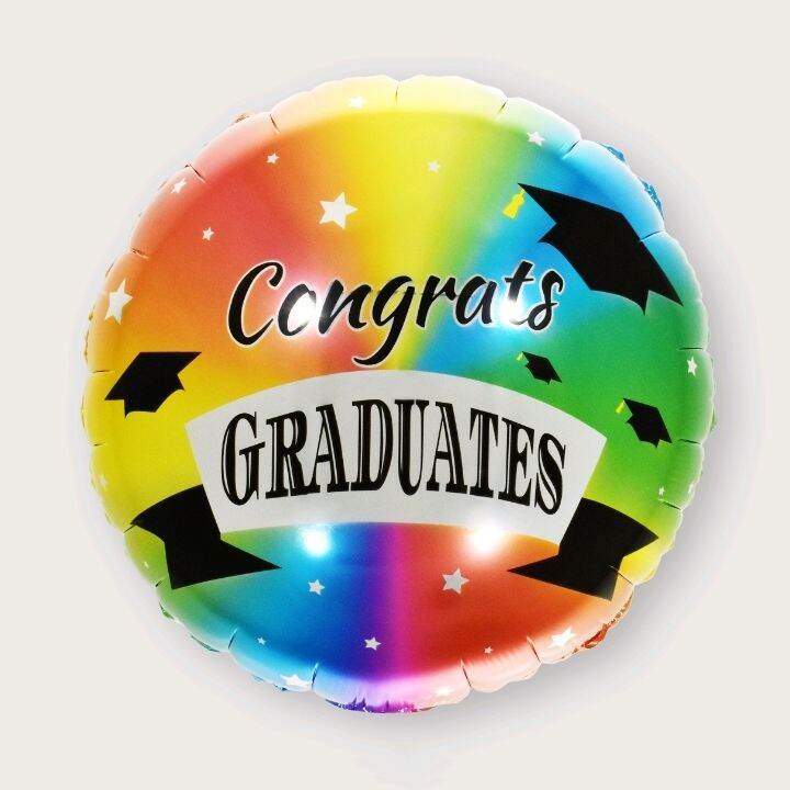 18 inches Round Graduation theme Rainbow Congrats Graduates party ...