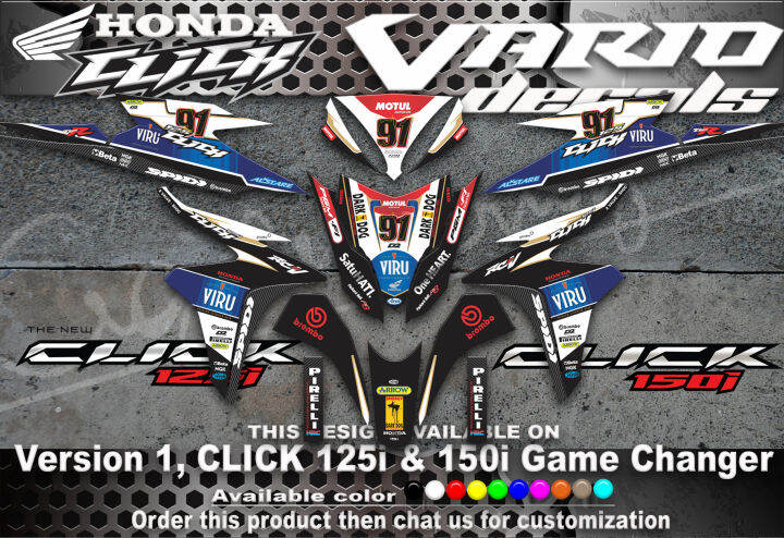 Honda click 125 decals VERSION 1 (DESIGN Available on. Version 2 125i ...