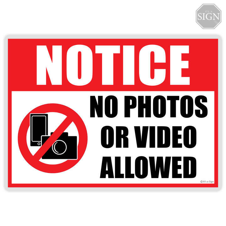 No Photos or Videos Allowed - Laminated Signage - A4 Size | Lazada PH