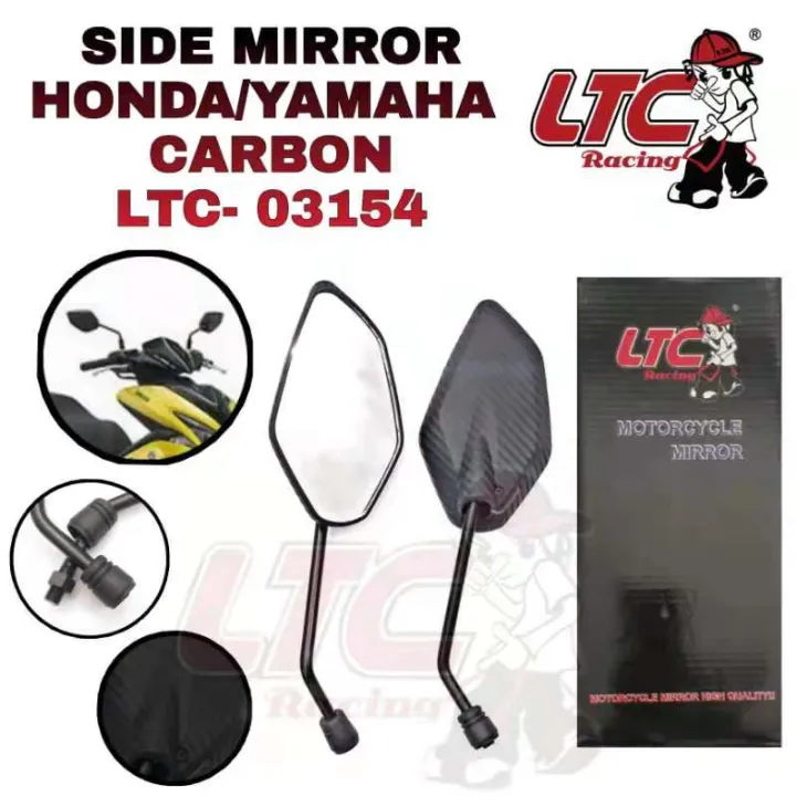 LTC 03154 Long Stem Carbon Side Mirror Yamaha/Honda (Black) High ...