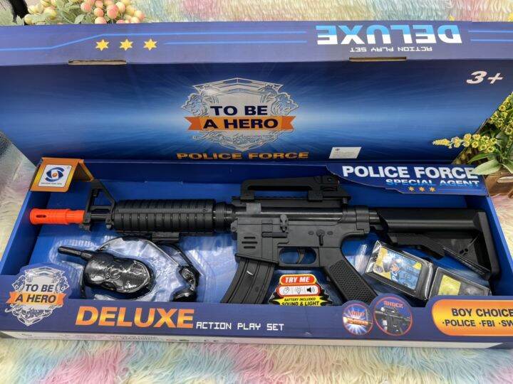 🌈ของเล่น ของเล่นเด็ก ปืนเด็กเล่น ปืนกระบอกยาว ปืนยาว Police Force Gun ...