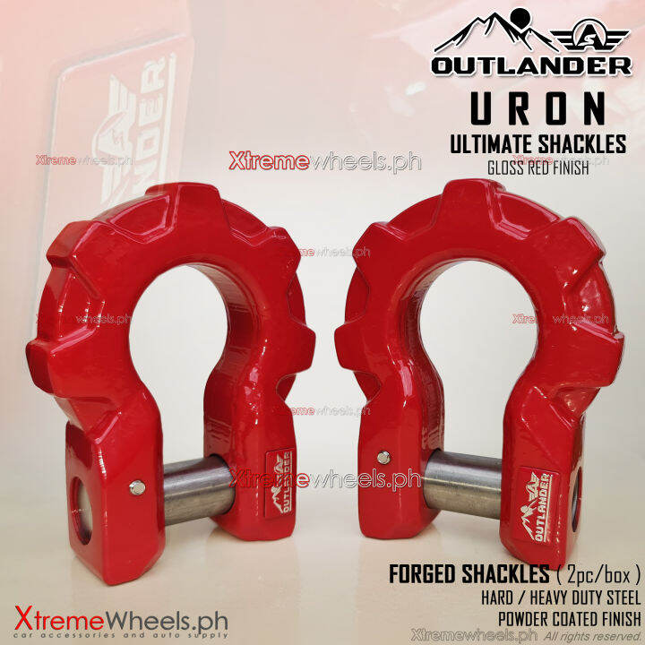 2pcs Red Outlander Brand Thailand Made Bow Shackle 8-tons rated Heavy ...