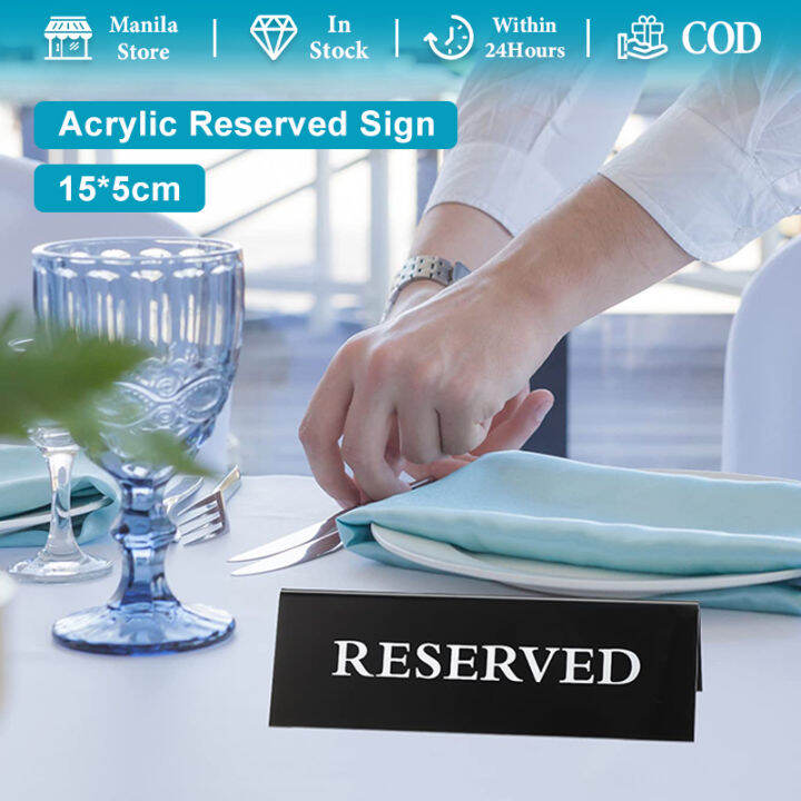 Acrylic Reserved Tabletop Sign Double-Sided Table Signs for Hotel ...