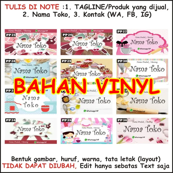 STIKER PERSEGI PANJANG BAHAN VINYL TRANSPARAN ISI 100 /STIKER PRODUK ...