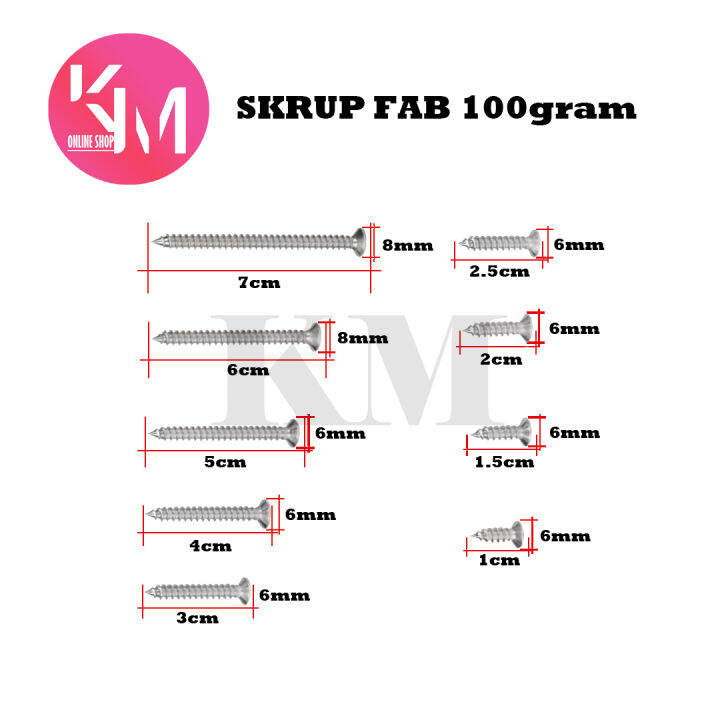 Sekrup 2.5 cm / Skrup 2.5 cm 6 x 1 isi 1000 pcs | Lazada Indonesia