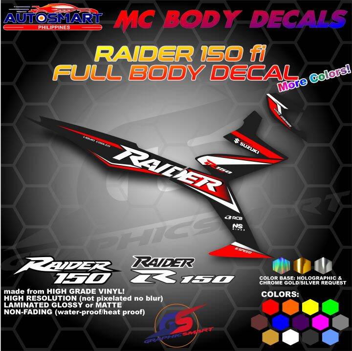 Raider 150 Fi Body Decal - Matte/Glossy High Quality Print | Lazada PH