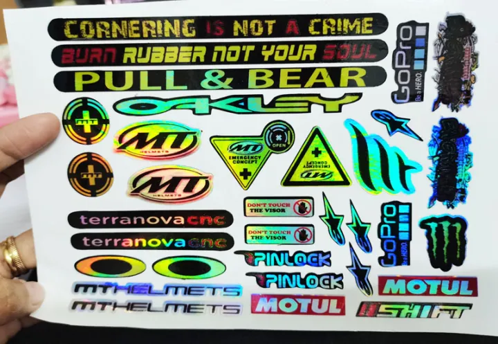 HELMET LENS VISOR STICKER DECALS SET MT HELMET HOLOGRAM / HOLOGRAPHIC ...