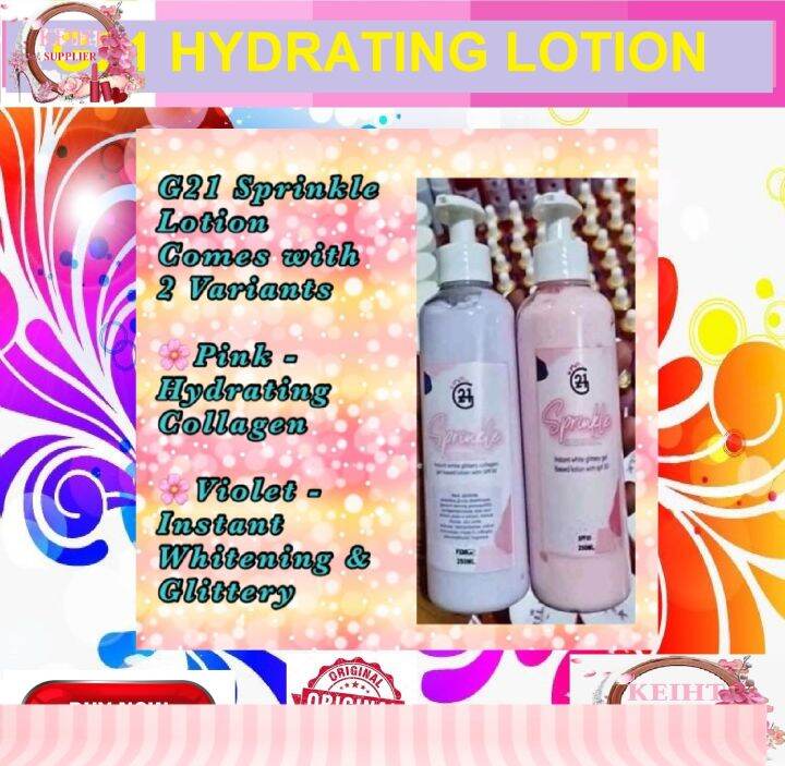 G21 PINK HYDRATING COLLAGEN GEL BASED WHITENING AND MOISTURIZING LOTION ...