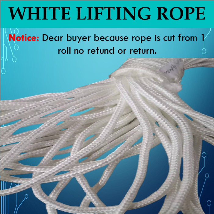Equipment Pro White Lifting Rope 4mm diameter 10meters Polypropylene ...