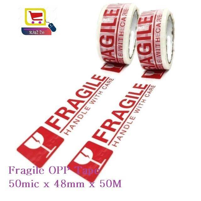 Fragile OPP Tape 50mic x 48mm x 50M Ready Stock | Lazada