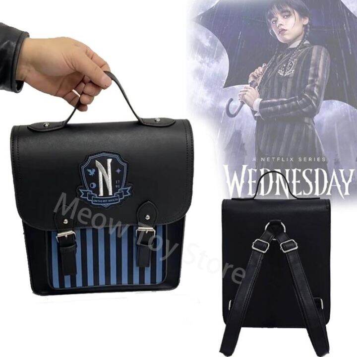 2023 Wednesday Addams Backpack Schoolgirl Nevermore College Bag ...