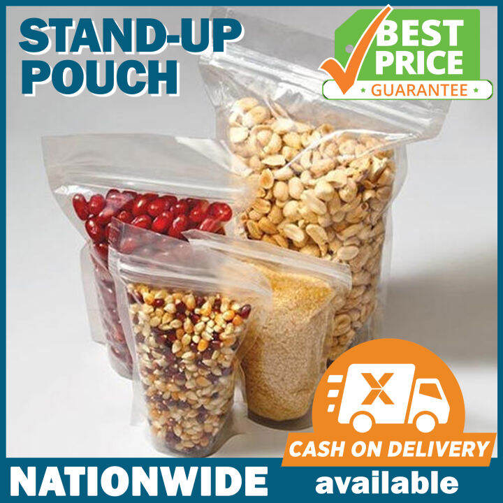 100pcs Clear Stand-Up Pouch Resealable | Lazada PH
