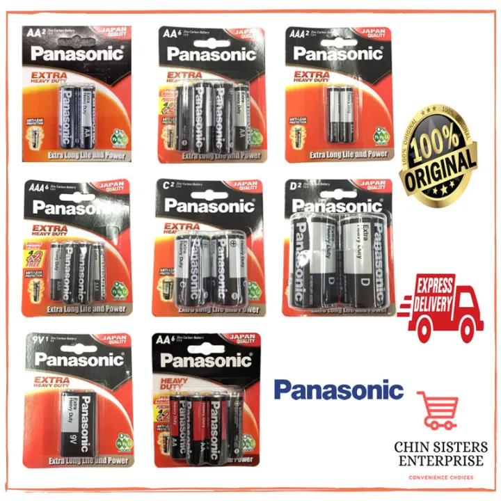 PANASONIC Original Extra Heavy Duty/Heavy Duty Battery / Bateri AA / AAA / 9V / C / D | Lazada