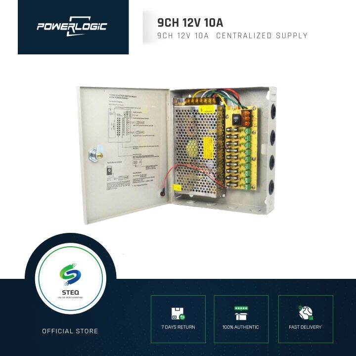 STEQ Powerlogic 9CH 12V 10A Centralized Power Supply New | Lazada PH