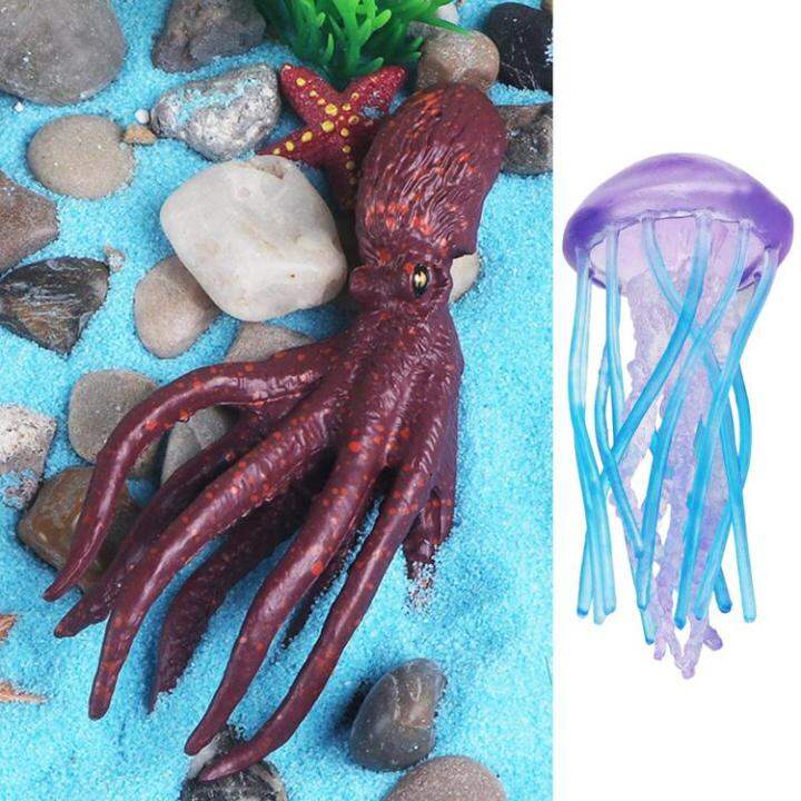 2023 Simulation Sea Life Models Animal Squid Figurine Jellyfish ...