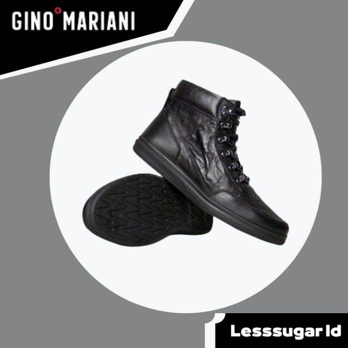 Sepatu GINO MARIANI Original Model Boots Kulit Hitam Gregory 3 | Lazada ...
