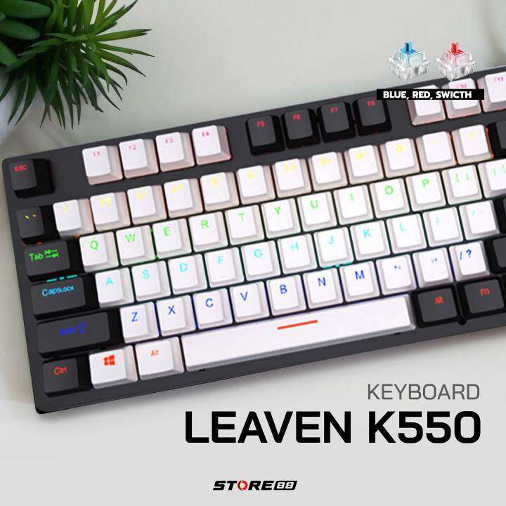 Leaven K550 คีย์บอร์ดTKL คีย์บอร์ด80% 87ปุ่ม คีย์บอร์ดเกมมิ่ง คีย์บอร์ดแมคคา Mechanical Switch ...