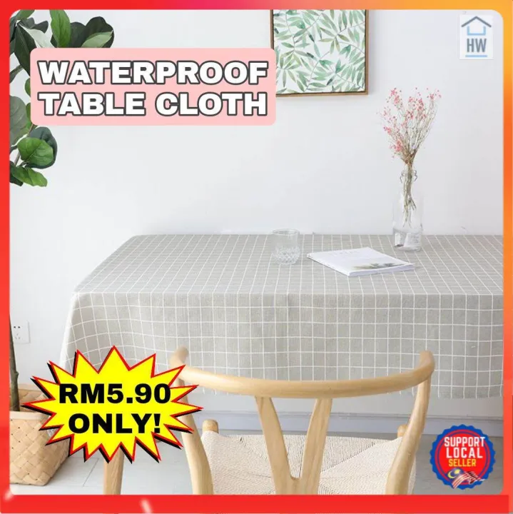 Table cloth water proof alas meja makan 6 kerusi alas meja kopi lapik ...