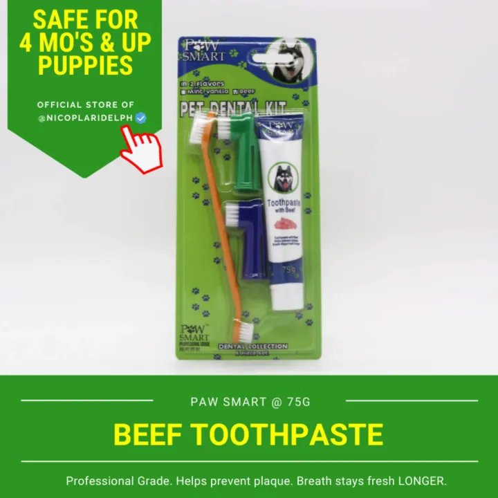 Paw Smart Beef Professional Grade Dog Dental Set to Prevent Tooth ...