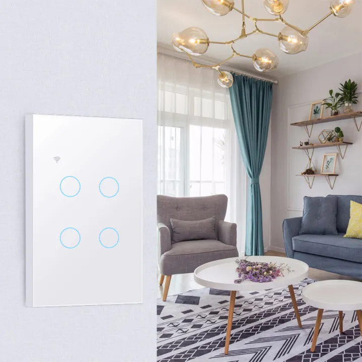 【Fast Shipping】WiFi Smart Touch Switch 1/2/3/4 Gang TUYA Wall Button ...