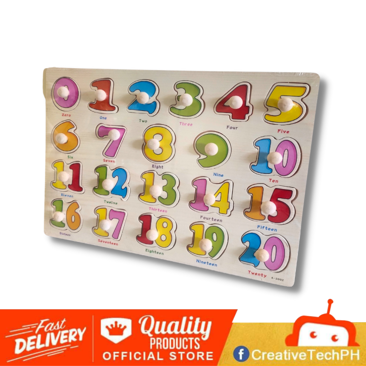 Numbers 123 Wooden Puzzle Insert Puzzle Board for Toddlers Children ...