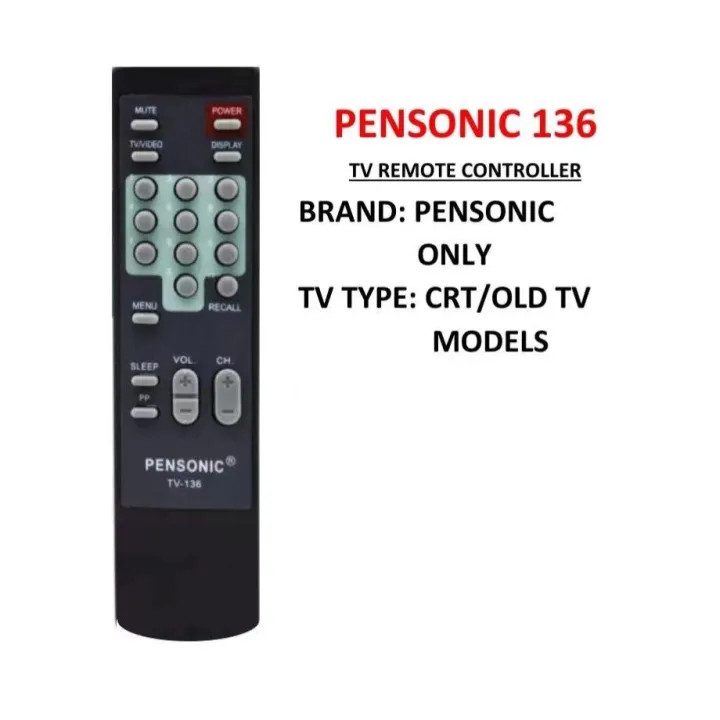 PENSONIC TV REMOTE CONTROLLER FOR CRT TV | Lazada PH