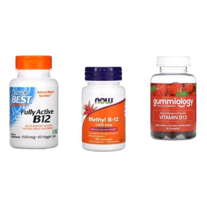 B-12 NOW Methyl 1000 mcg Lozenges Doctor's Best B12 1500 60 Veggie Caps ...