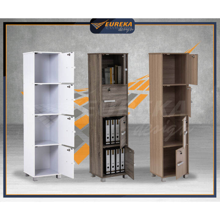 EUREKA DIY 4 Door Storage Cabinet Box Lock Wood / Almari Kabinet ...