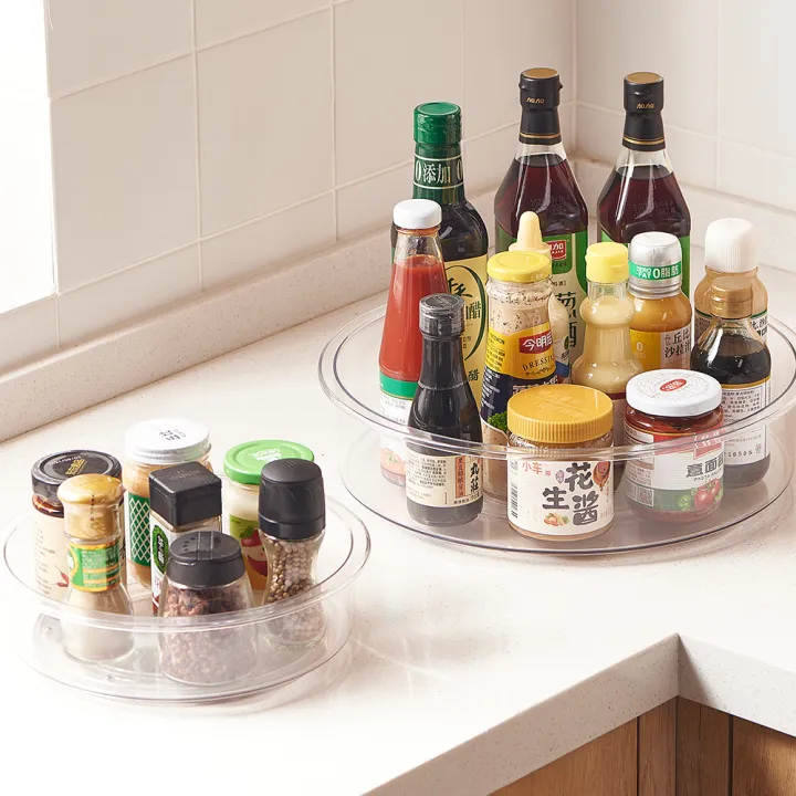LOCAUPIN Rotating Food Storage Container Bin Kitchen Countertop Spices ...