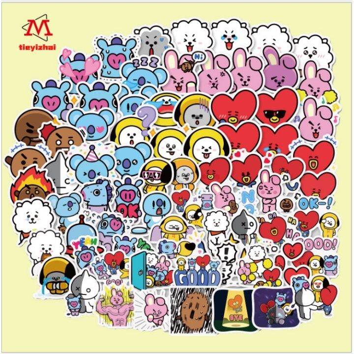40pcs Kpop BTS BT21 3D Sticker For Mobile Phone Laptop | Lazada.co.th