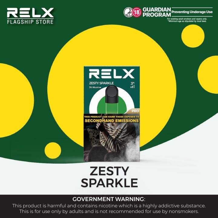 RELX Pod Pro -1 Pod Pack- Zesty Sparkle 30mg G-Std (Vape Juice) | Lazada PH