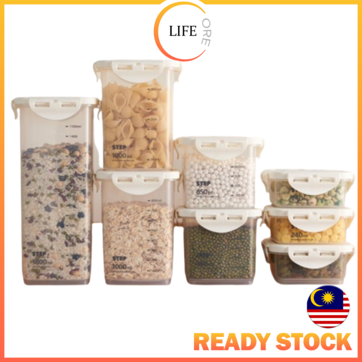 ☀️Life Core☀️ Bekas Kedap Udara Food Storage Box Plastic Airtight Container Transparent Clam ...