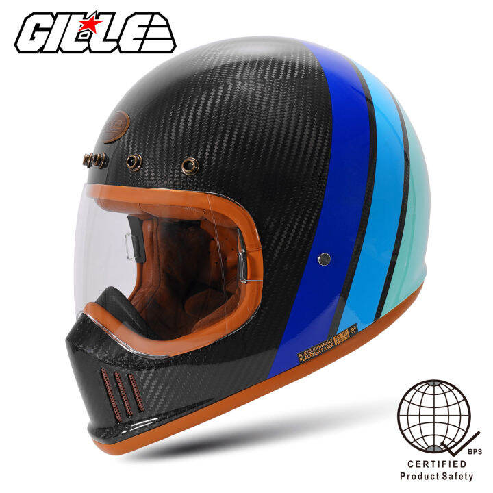 Gille Helmet AF10 CARBON RETRO Motorcycle Helmets Vintage Full Face ...