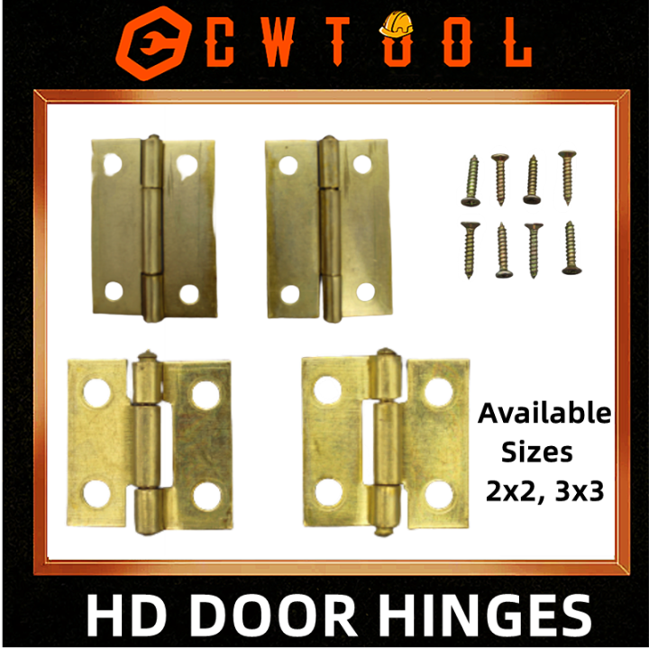 HD BRASS HINGES DOOR HINGES Metal Hinges Butterfly Hinges 2x2",3x3 ...