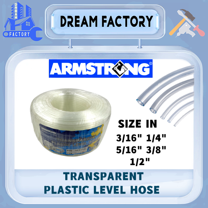 ARMSTRONG Transparent Level Hose Clear PLASTIC Aquarium Water Leveling ...